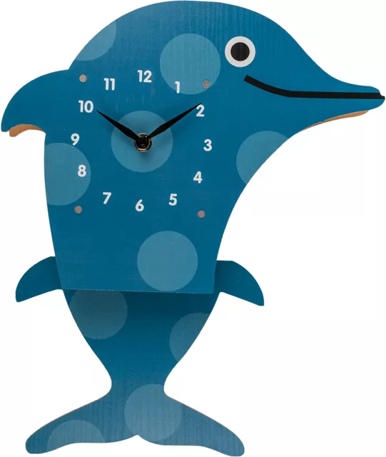 Ceas din lemn delfin 30 cm 3288 - domo.ro