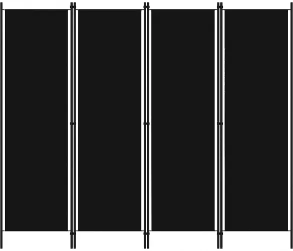 Paravan de camera cu 4 panouri negru 200 x 180 cm 320722 - domo.ro