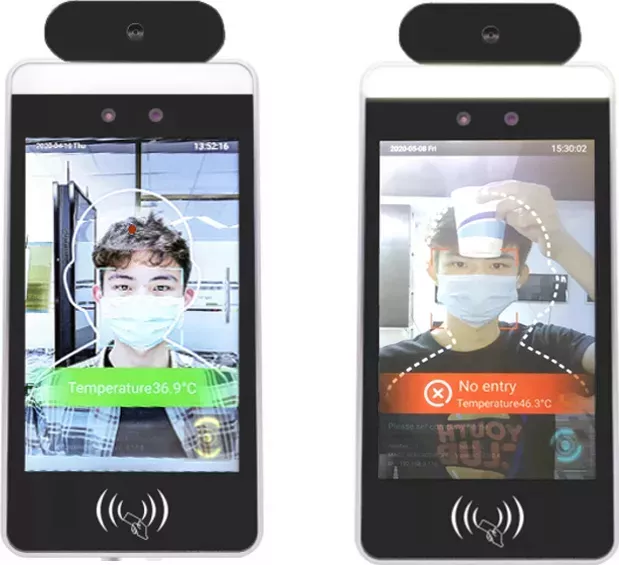 Termoscanner cu QR CODE camera termoviziune dotat cu stand si dispenser ...