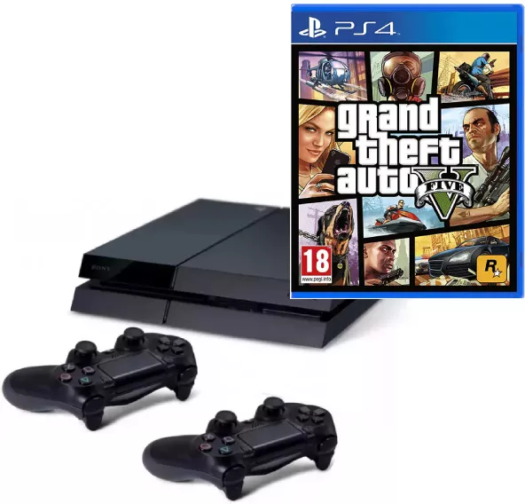Consola Sony PlayStation 4 PS4 1 TB Second-Hand SH + 2 Controllere + GTA5 - domo.ro