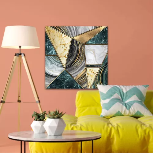 Tablou Canvas 1 piesa Textura creativa a marmurei incrustatie de mozaic ...