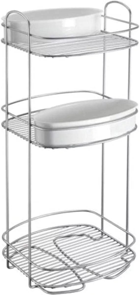 ETAJERA ORBIT CU 3 RAFTURI SI 2 COSURI FINISAJ GRI 26X27X65 CM max-8560 ...