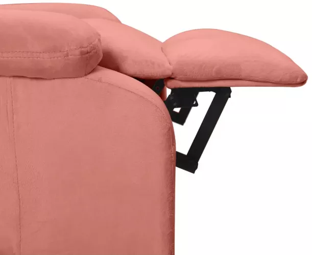 Fotoliu rabatabil electric roz catifea 3098397 - domo.ro