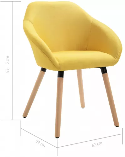 Scaun de bucatarie galben material textil 283456 - domo.ro