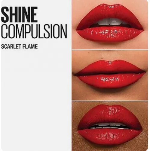 RUJ MAYBELLINE COLOR SENSATIONAL SHINE COMPULSION and ndash 090 SCARLET ...