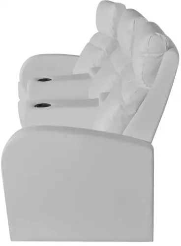 Canapea rabatabila cu 3 locuri cu LED piele artificiala alb 243597 ...