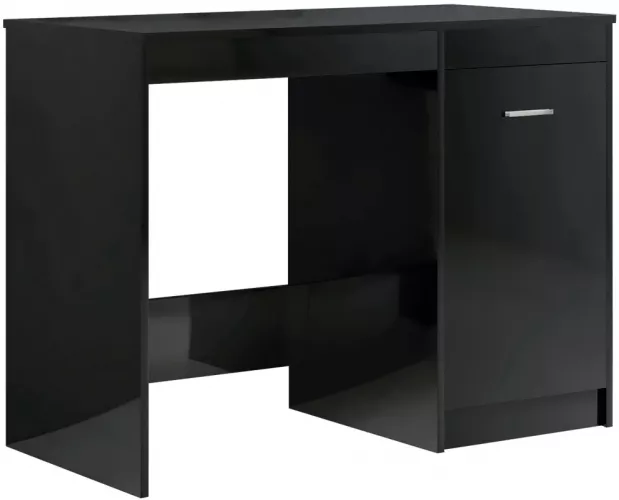 Birou negru extralucios 140 x 50 x 76 cm lemn prelucrat 3054787