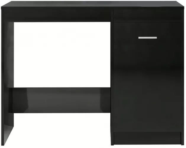 Birou negru extralucios 140 x 50 x 76 cm lemn prelucrat 3054787