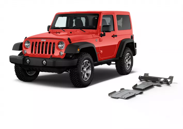 Kit scut aluminiu 3 piese Jeep Wrangler JL 2-Usi/4-Usi 2.0T 3.6 2018- 6 mm