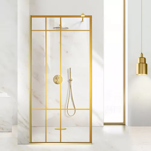 Paravan dus walk-in Aqua Roy Gold model Event auriu 70x195 cm sticla 8 ...