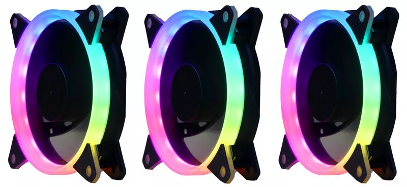 Ventilator Segotep Pro Vibrant 3x120mm RGB Fan iluminare Ring LED RGB ...