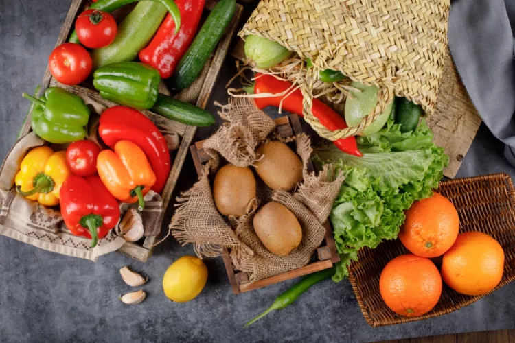 Fototapet de perete autoadeziv si lavabil Food22 - legume si fructe 350 ...