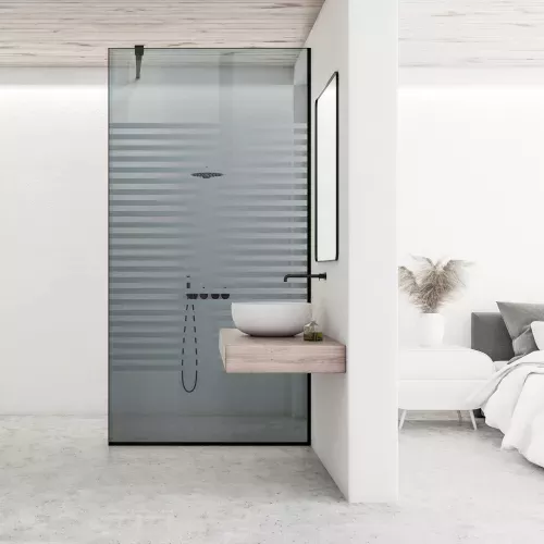 Paravan dus walk-in Aqua Roy Black model Bali negru 120x195 cm sticla 8 ...