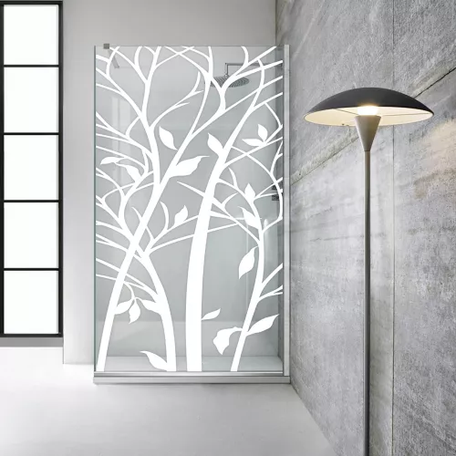 Paravan dus walk-in Aqua Roy INOX model Wood alb 90x195 cm sticla 8 mm ...