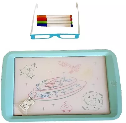 Tabla luminoasa 3D cu 6 planse de colorat ochelari 3D 4 carioci 22088 ...