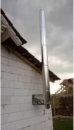 Cos de fum inox izolat interior 150 exterior 250 4.5ml 15025050 - domo.ro