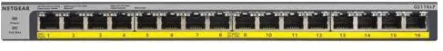 Switch NetGear ProSAFE GS116LP 16 x 10/100/1000 Mbps Gigabit Ethernet ...