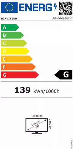 Monitor LED Hikvision DS-D5065UC-C 65 inch 4K recomandat pentru ...