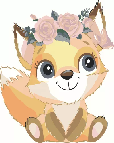 Set pictura pe numere Vulpita 1306 panza bumbac pe rama lemn 90x120 cm ...