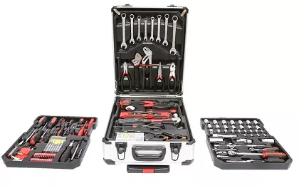 Trusa scule tip troler din aluminiu cu scule profesionale otel crom ...