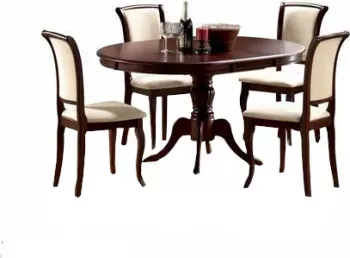 Set masa ovala cu 4 scaune tapitate din lemn Lider Furniture design ...