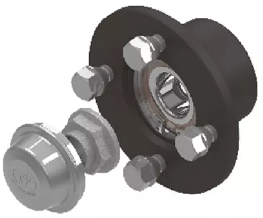 Butuc Roata Remorca cu 4 Prezoane M12x1.5 si Capac de Protectie ...