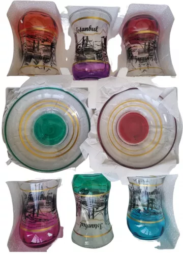 Set 6 pahare ceai turcesc model Rainbow 5949221695495 - domo.ro