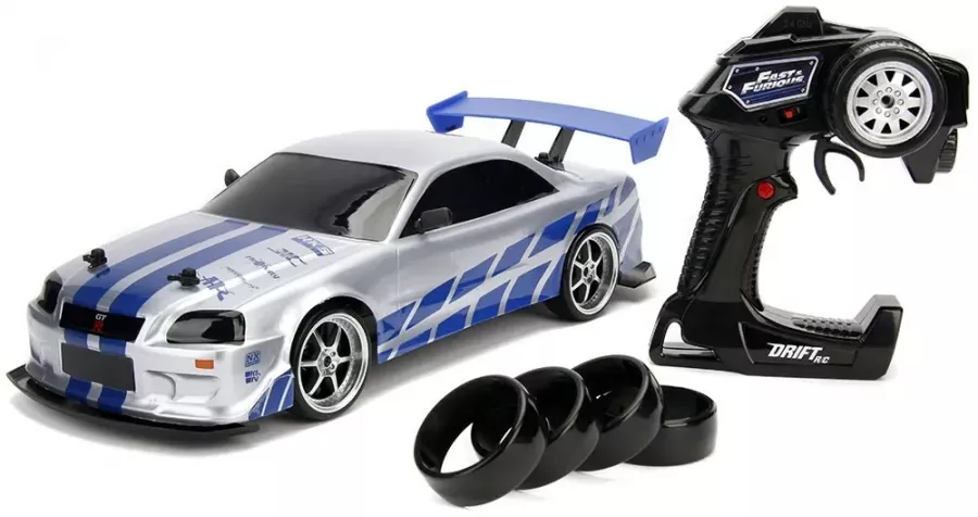 Masina Jada Toys Fast and Furious Nissan Skyline GTR Drift cu anvelope si