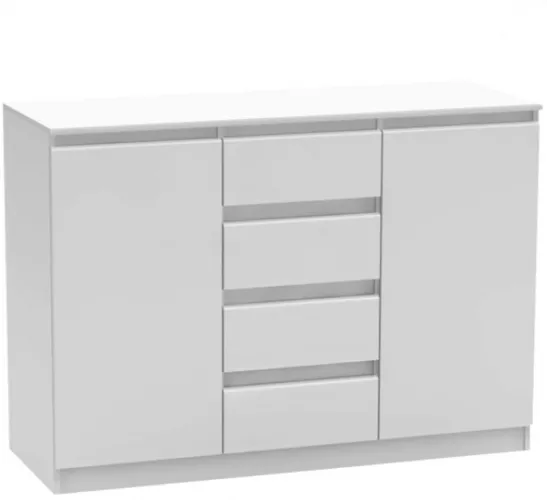 Comoda cu 2 usi si 4 sertare alba HANY NEW 010 tk-0000281064 - domo.ro