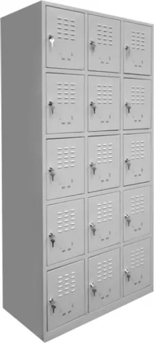 Dulap vestiar metalic 3 coloane 15 usi mici 910x500x1800 mnx-1258 - domo.ro