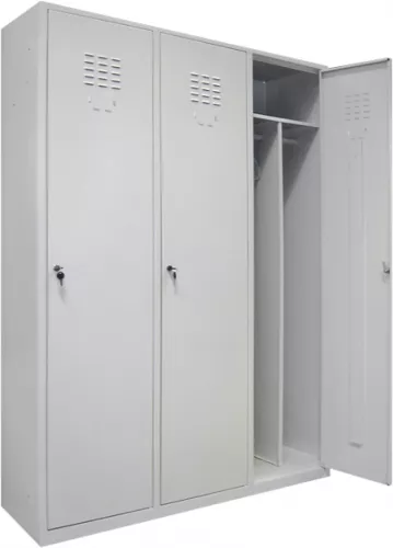 Dulap vestiar metalic 3 usi compartimentat 1200x450x1800 mnx-1208