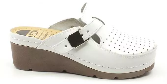 Saboti medicali din piele dama Ledi albi 40 001-AL-40 - domo.ro