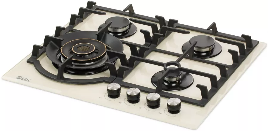 Plita incorporabila LDK Toledo WOK JZ4BEIGE60 Gaz 4 arzatoare Aprindere WOK - domo.ro