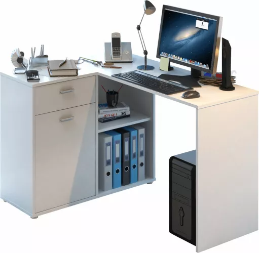 Masa PC de colt alb KALIMERO tk-0000255339 - domo.ro