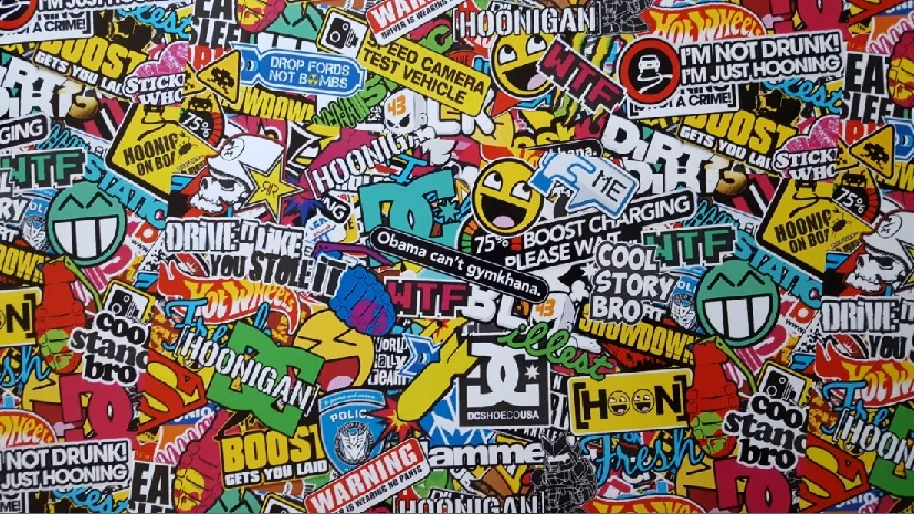 Autocolant sticker Boom color imprimat 3 m x 1.37 m b2cn_554748418 ...