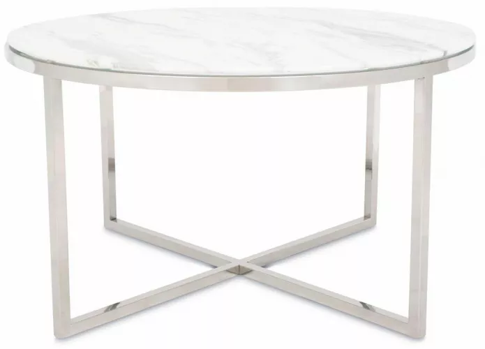 Masa de cafea alba din argint vertij 80 cm IH-019SW-80 - domo.ro