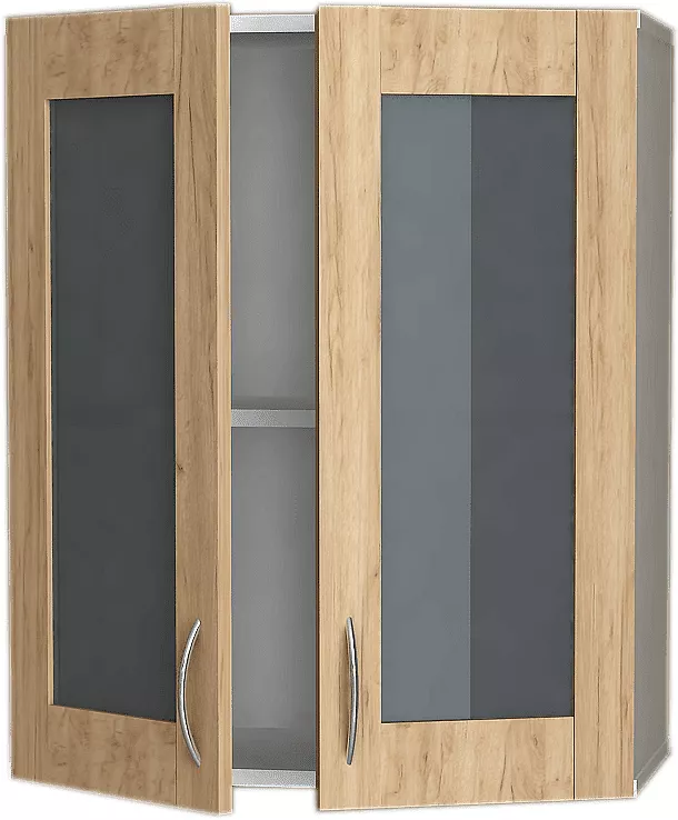 Corp superior de bucatarie Sani Modest cu Vitrina B-60x72 cm Alb si ...