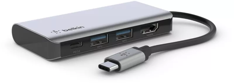 Belkin CONNECT 4-in-1 USB-C Multiport adapter Grey avc006btsgy - domo.ro