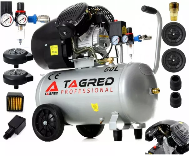 Compresor aer comprimat 50L 530L/min 2 pistoane 8bar + dezumidificator ...