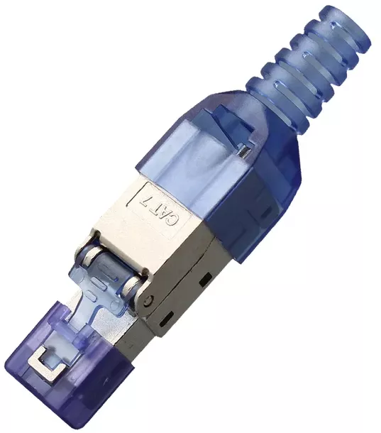 Conector Rj45 Cat. 7 STP Tool-less Modular Albastru OQS014 - domo.ro