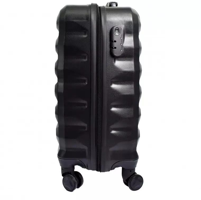 Troler QFE SUITCASE Policarbonat negru Cifru TSA 4 roti 360 65 x 43 x 28 cm - domo.ro