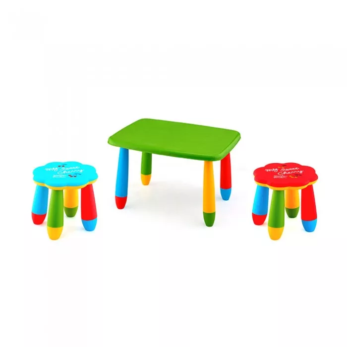 Set mobila copii masa MASHA dreptunghiulara 72 5x57cm culoare verde cu ...