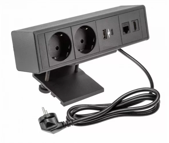 Priza pentru birou Bar cu 2 prize Schuko 1 port HDMI 1 port RJ45 1 port ...