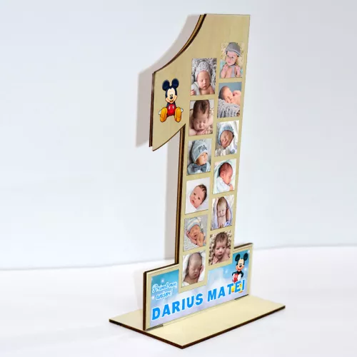 Rama foto primul an personalizata cu 12 fotografii model Mikey Mouse ...