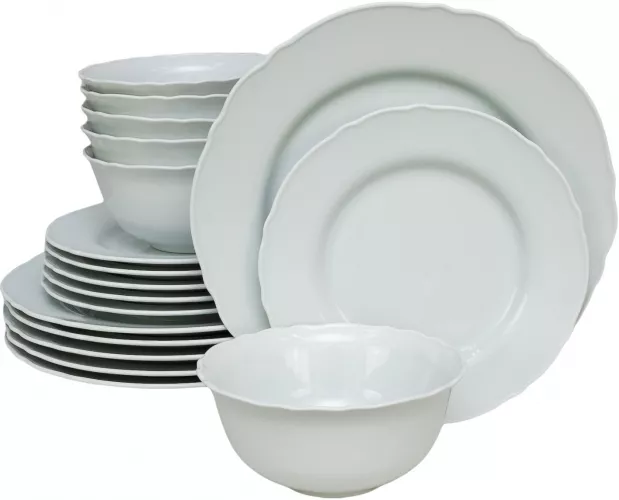 Set Complet Serviciu De Masa Iceberg 18 piese Cesiro Portelan Alb ...