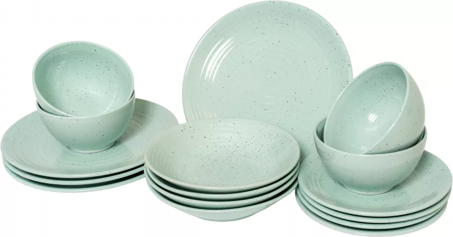 Set Complet Serviciu De Masa Marine Peppermint 16 piese Cesiro Vernil ...