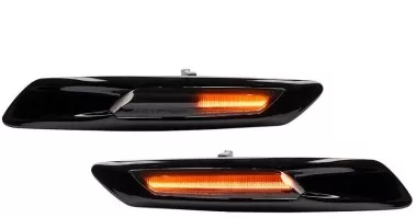 Set 2 Semnalizari Negre Aripa LED Dinamice secventiale cu sticla ...