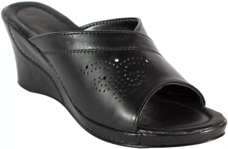 Saboti negri din piele dama cu platforma SBM1 36