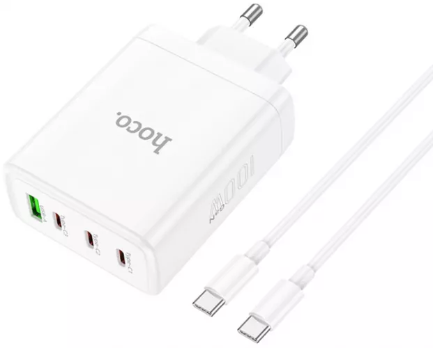 Incarcator de Retea USB 3x Type-C Fast Charging 100W + Cablu Type-C I28 ...