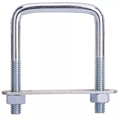 Brida prindere panou gard zincata cu placuta si piulite pentru stalp ...